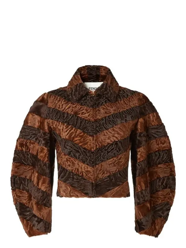 Fendi Chevron Swakara Jacket - Brown