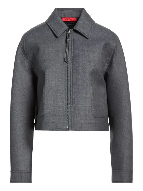 MAXCO. Max&co. Cropped Zip-up Jacket - Black