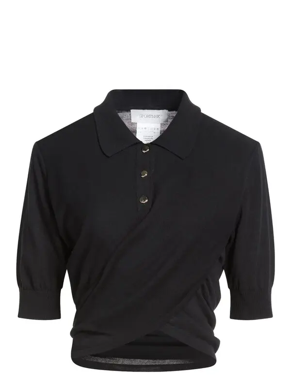 Sportmax Knitted Polo Shirt - Black