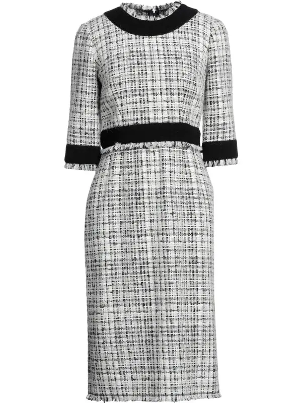 Dolce & Gabbana Multicolor Tweed Dress - Gray