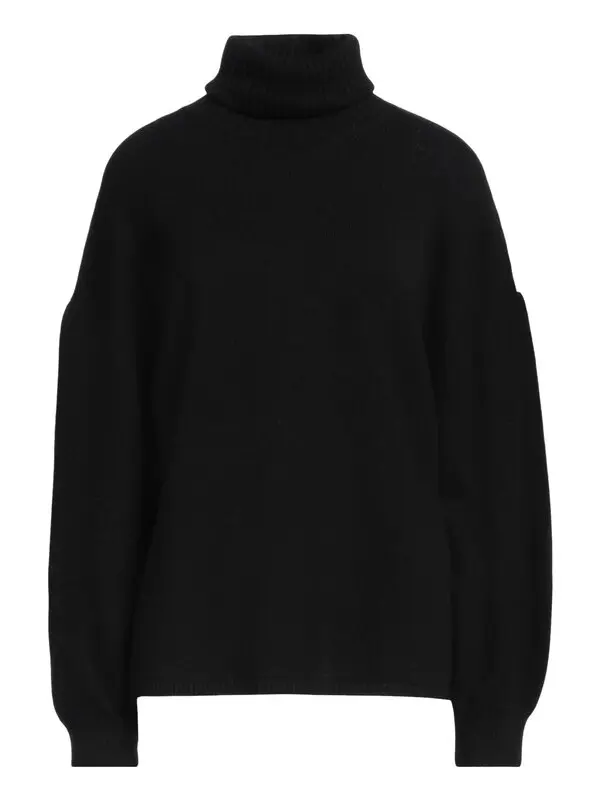 Max Mara Turtleneck With Puffed Sleeves - Black