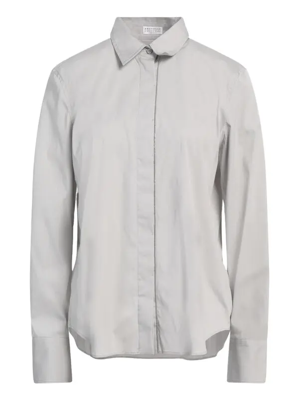 Brunello Cucinelli Long Sleeve Shirt With Appliqués - White