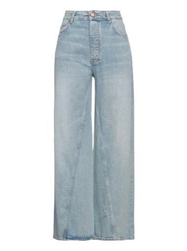 GANNI Wide-leg Denim Trousers - Gray