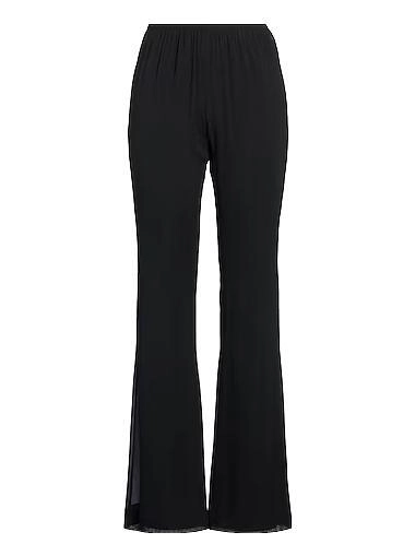 Sportmax Stretch Flared Pants With Crystal Appliqués - Black
