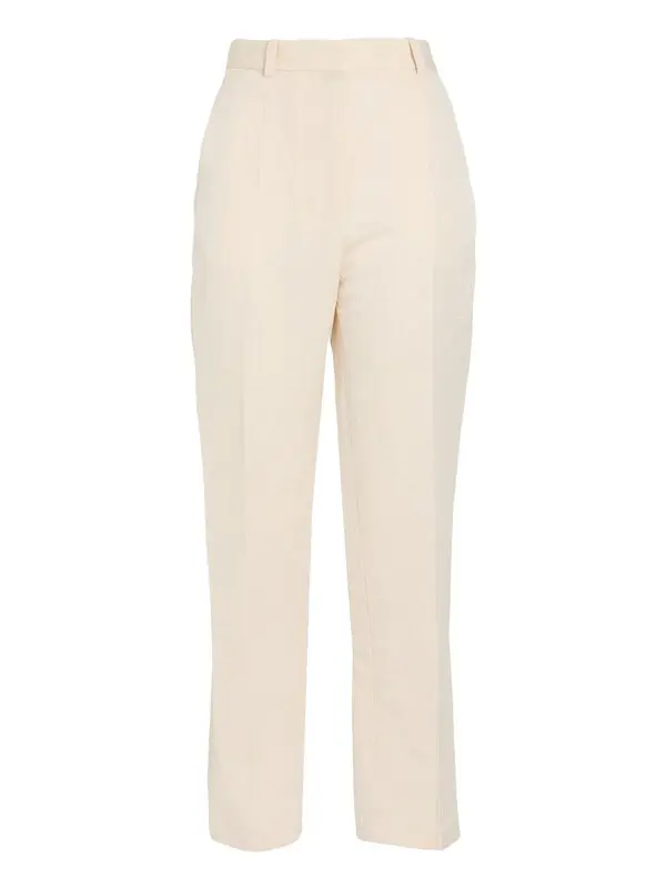Jacquemus Solid Color Canvas Straight-leg Pants - White