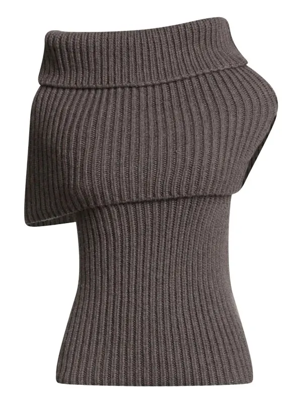Rick Owens Sleeveless High-neck Knit Sweater - Black