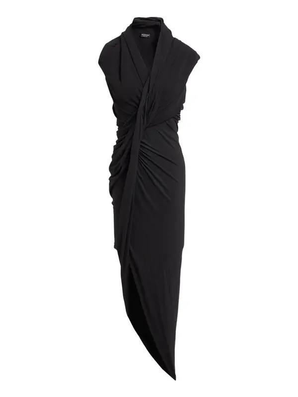 Balenciaga Short-sleeve Draped Top - Black