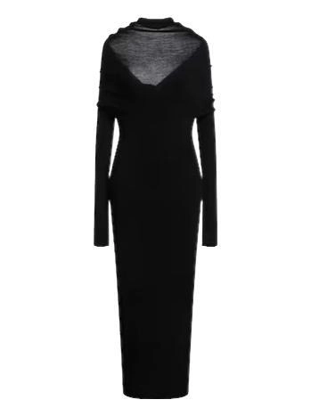 Jacquemus Ribbed Knit Long-sleeve Dress - Black
