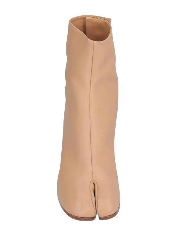 MAISON MARGIELA Round Toe Leather Ankle Boots - Nude