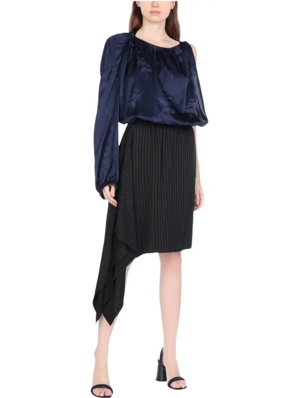 MAISON MARGIELA Sleeveless Two-tone Satin Dress - Black