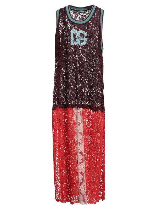Dolce & Gabbana Lace Knit Dress - Red