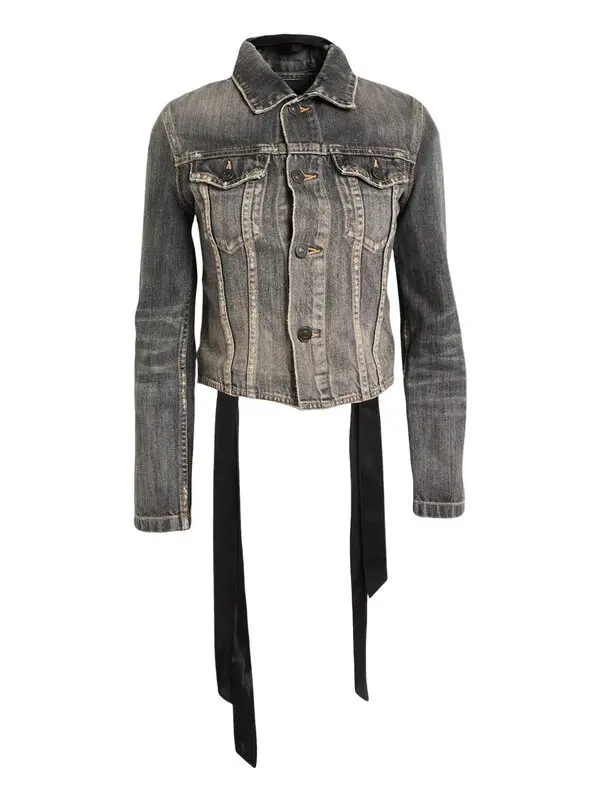 Balenciaga Embellished Denim Trucker Jacket - Black