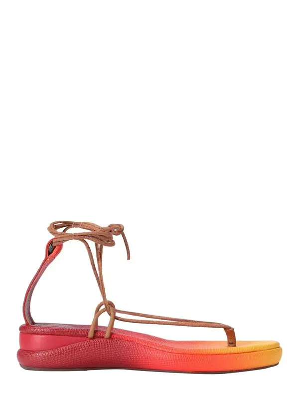 Chloé Strappy Lace-up Thong Sandals - Red