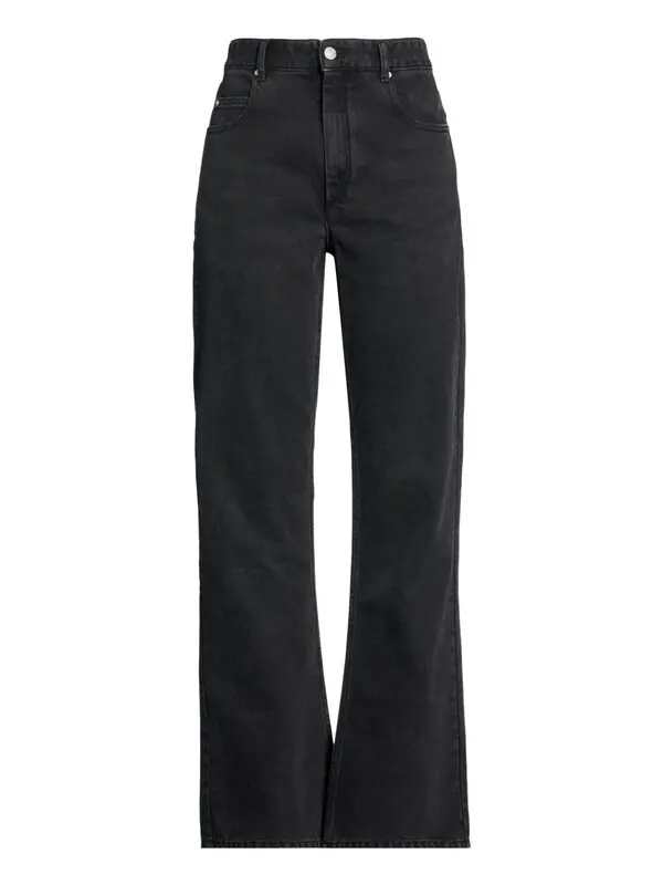 Isabel Marant Étoile Wide-leg Faded Denim Trousers - Black