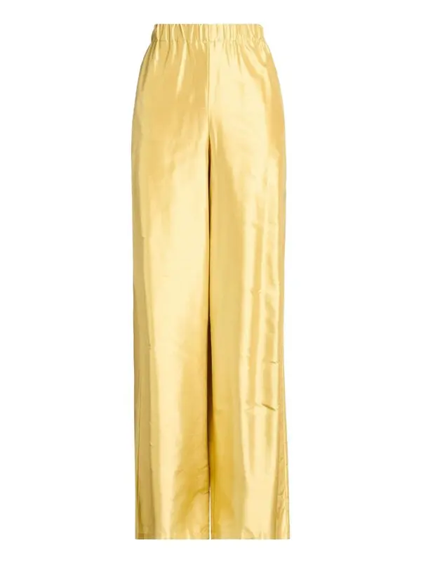 Max Mara Wide-leg Trousers In Shantung - Yellow