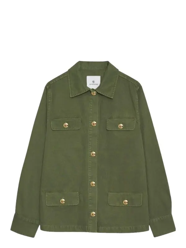 ANINE BING Corey Straight Hem Jacket - Green