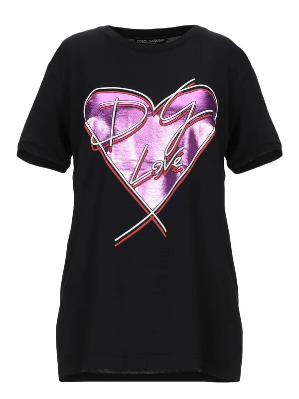 Dolce & Gabbana Short Sleeve Crewneck Top - Black