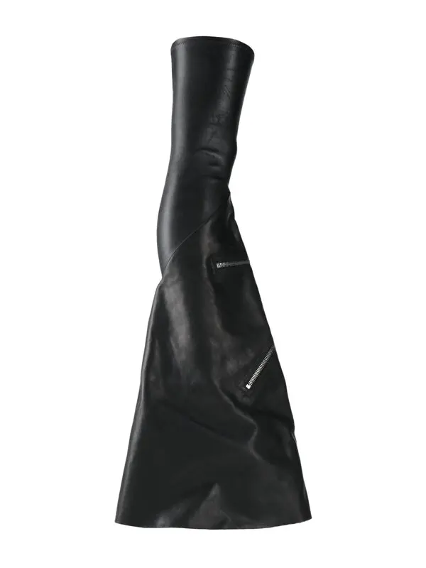 Rick Owens Square Toe Platform Boots - Black
