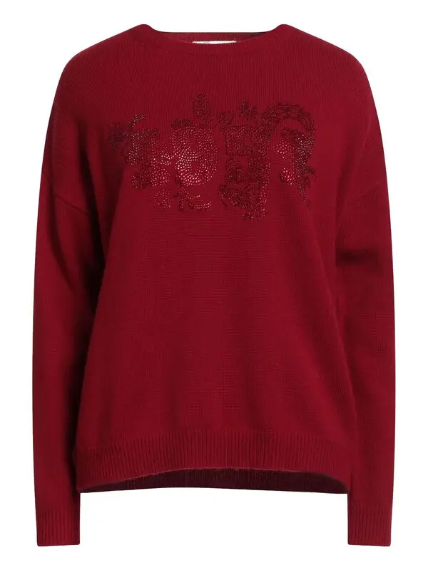 Max Mara Appliquéd Knit Sweater - Red