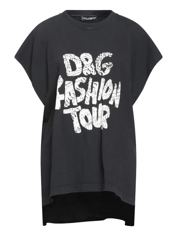 Dolce & Gabbana Oversized Printed T-shirt - Black