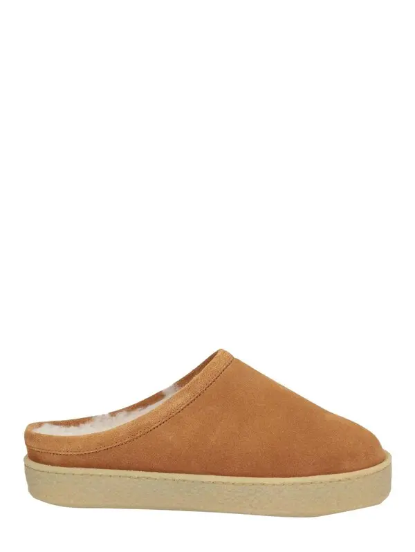 Isabel Marant Étoile Suede Shearling Lined Mules - Brown