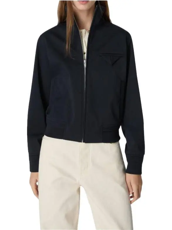 Bottega Veneta Bonded Tech Wool Blouson - Navy