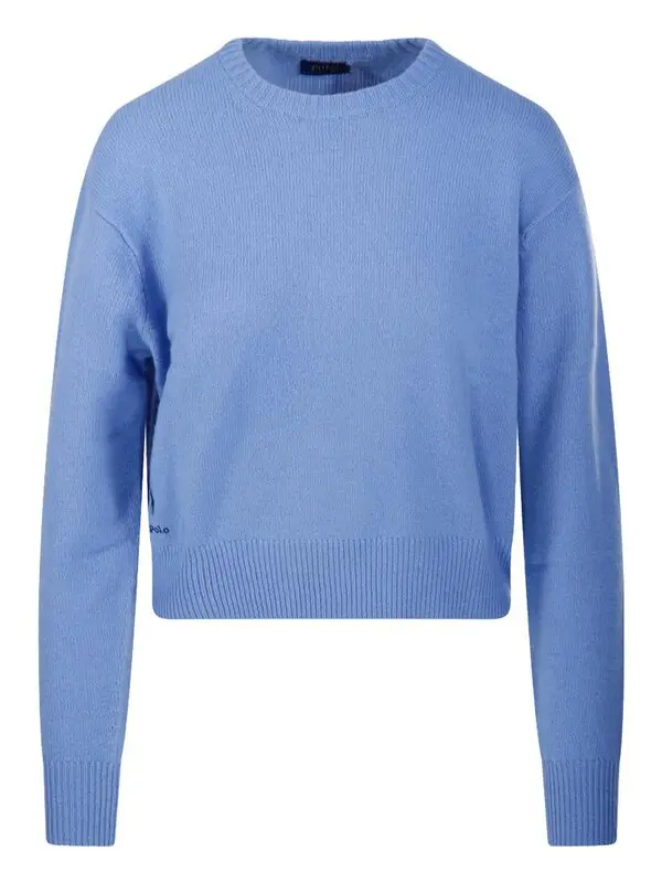 Polo Ralph Lauren Crewneck Cropped Jumper - Blue