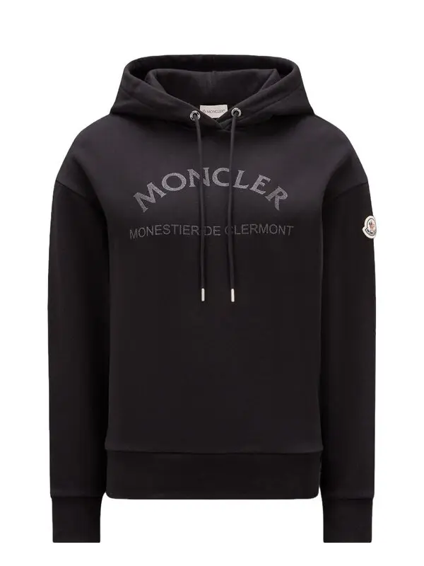 Moncler Glitter Logo Hoodie - Black