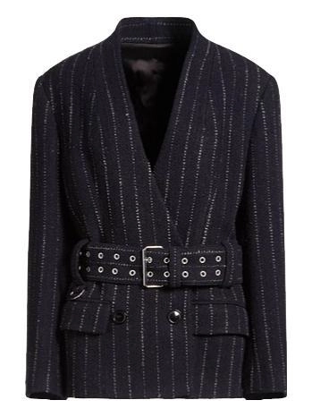 Isabel Marant Étoile Striped Belted Double-breasted Coat - Black
