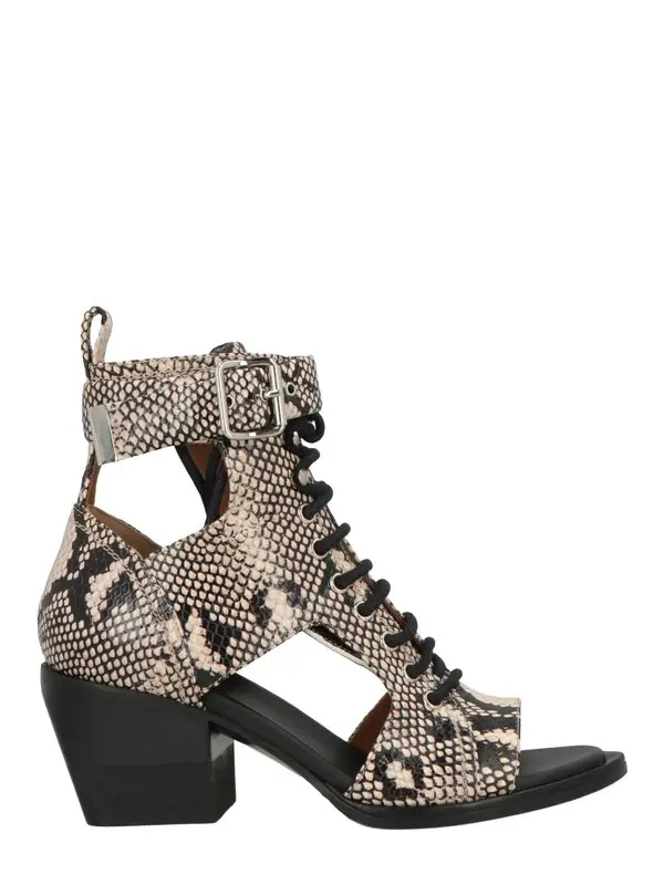 Chloé Lace-up Ankle Boots With Buckle And Cutout Detail - Black