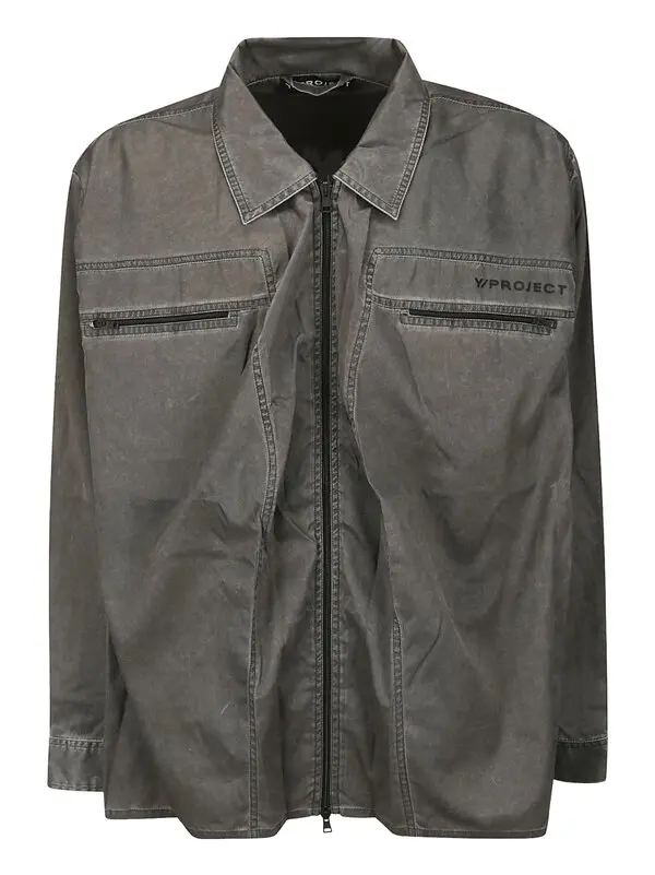Y/project Zippered Coat Shirt - Black