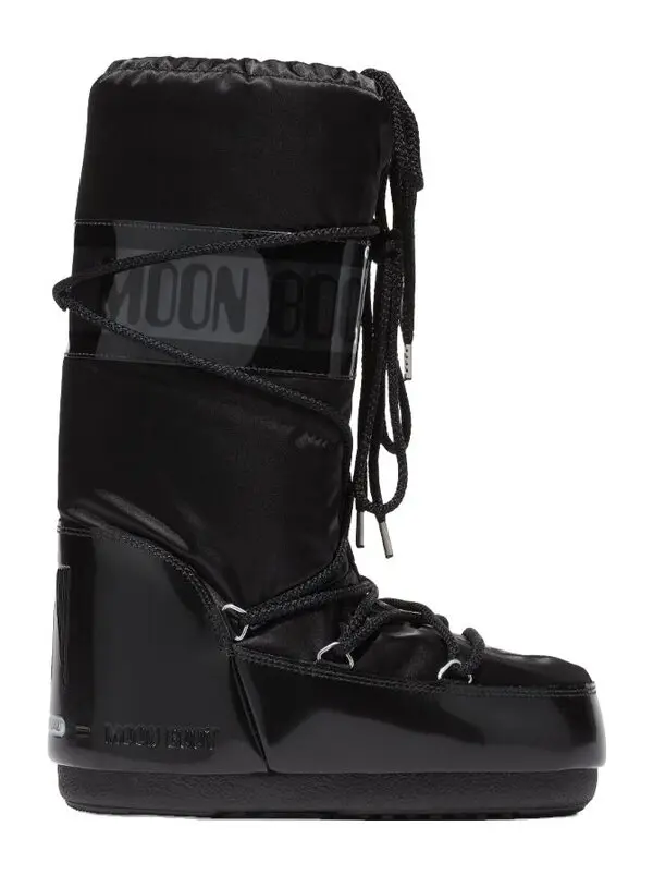 Moon Boot Short Lace-up Snow Boots - Black