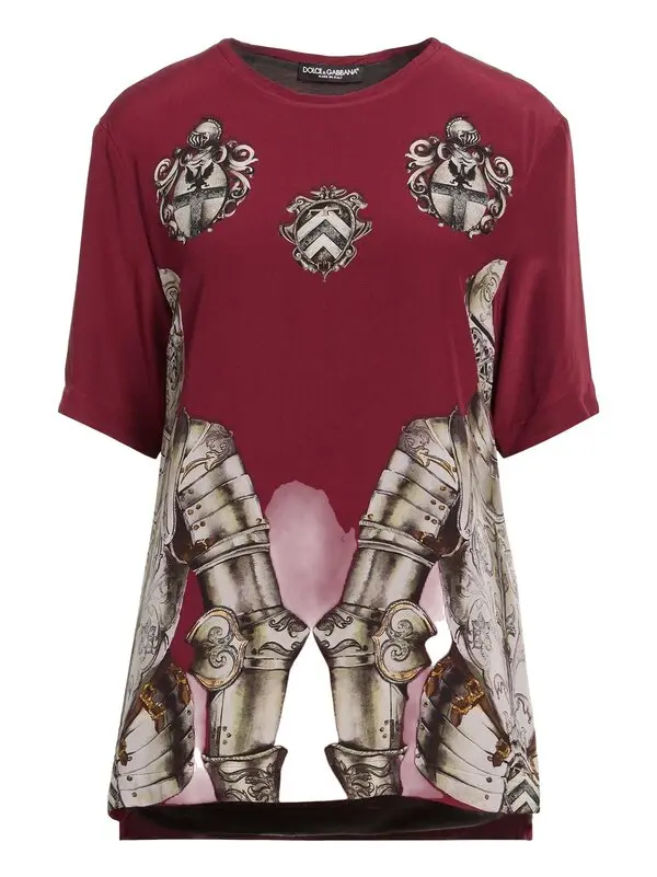 Dolce & Gabbana Short Sleeve Printed Top - Red