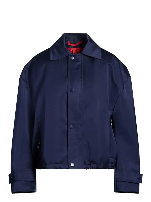MAXCO. Max&co. Plain Color Satin Jacket - Blue