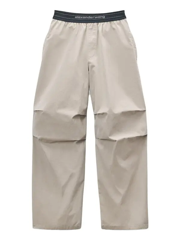 Alexander Wang Logo Waistband Mid-waisted Pants - Stone Color