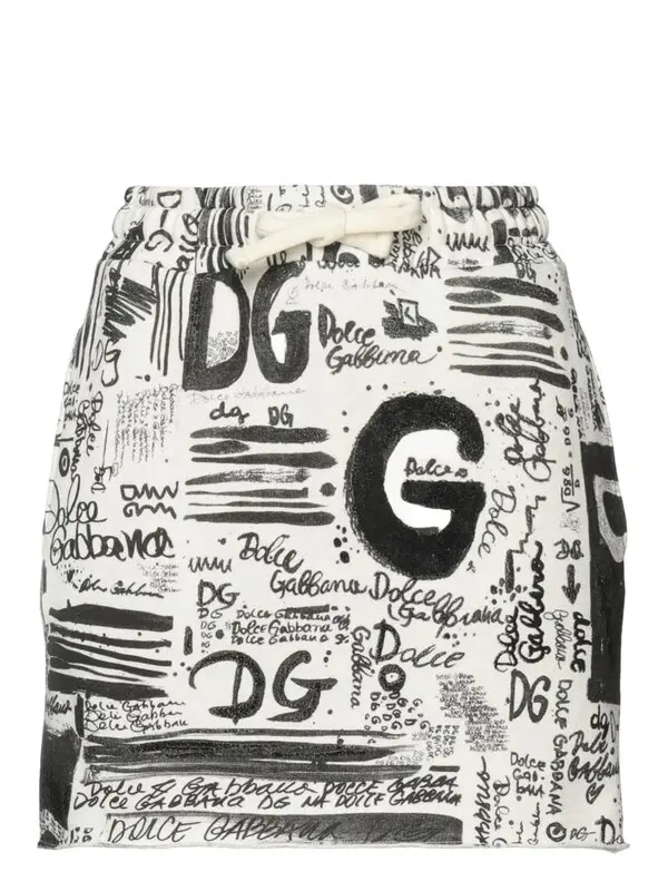 Dolce & Gabbana Logo-print Mini Skirt - White