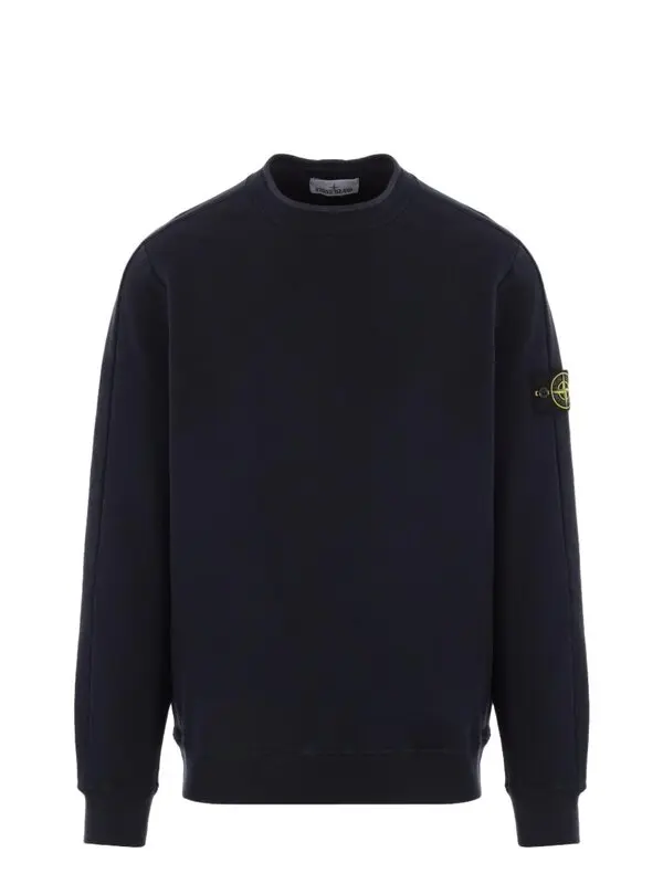 Stone Island Logo Patch Crewneck Sweatshirt - Blue
