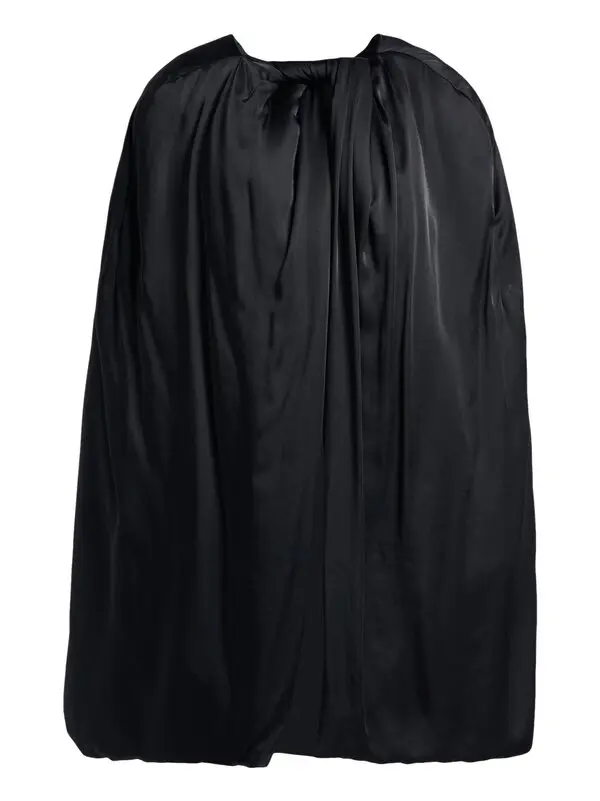 Rick Owens Satin Shawl Cape - Black