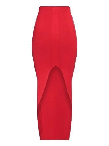 Rick Owens Knitted Pencil Skirt With Front Slit - Red