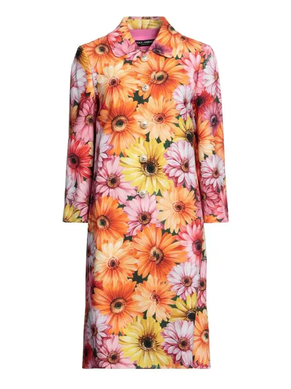 Dolce & Gabbana Floral Pattern Trench Coat - Multicolor