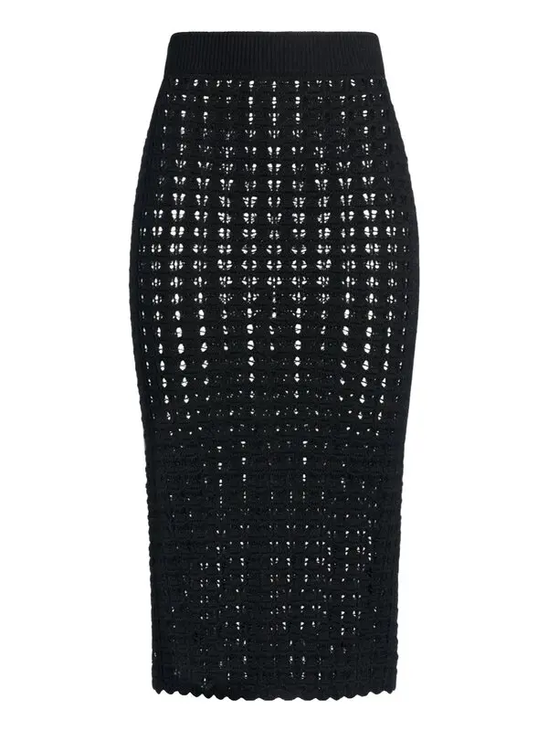 Dolce & Gabbana Crochet Pencil Skirt - Black