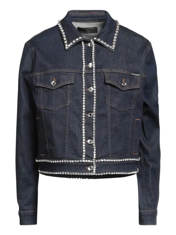 Dolce & Gabbana Embellished Denim Trucker Jacket - Black