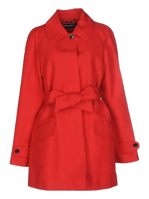 Dolce & Gabbana Long Sleeve Casual Jacket With Belt - Red