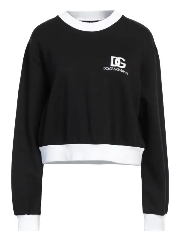 Dolce & Gabbana Two-tone Embroidered Logo Sweatshirt - Black