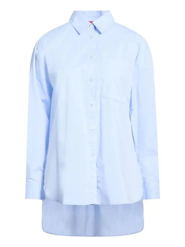 MAXCO. Max&co. Plain Poplin Shirt With Classic Collar - Blue