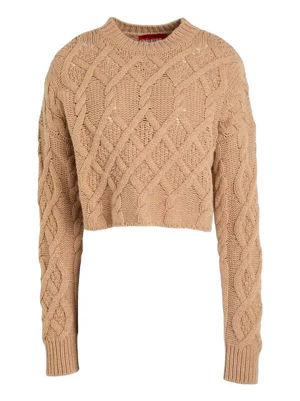 MAXCO. Max&co. Cable-knit Cropped Jumper - Nude