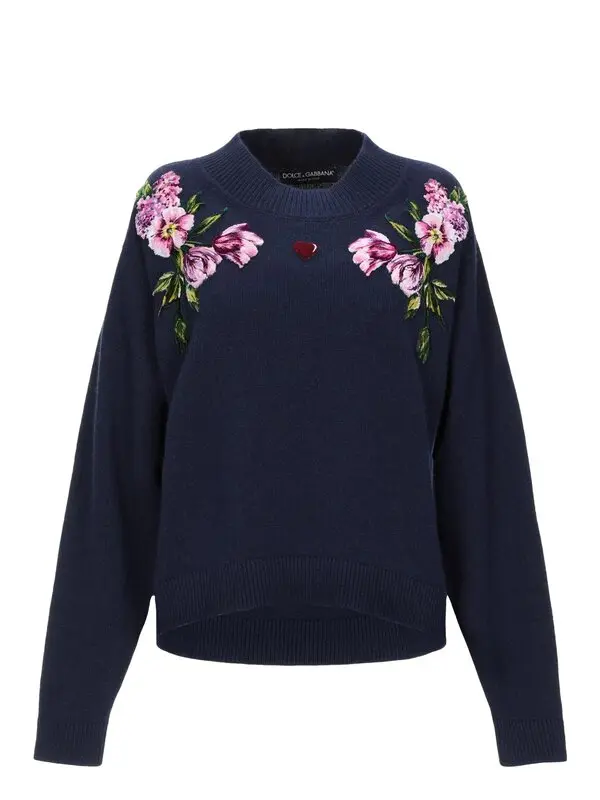 Dolce & Gabbana Embellished Knit Top - Black
