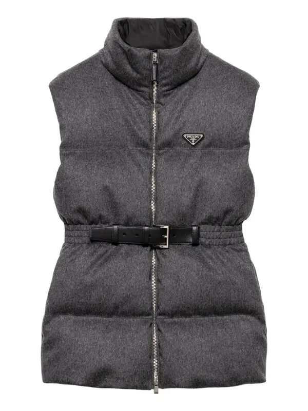 Prada Loden Down Vest - Slate Gray