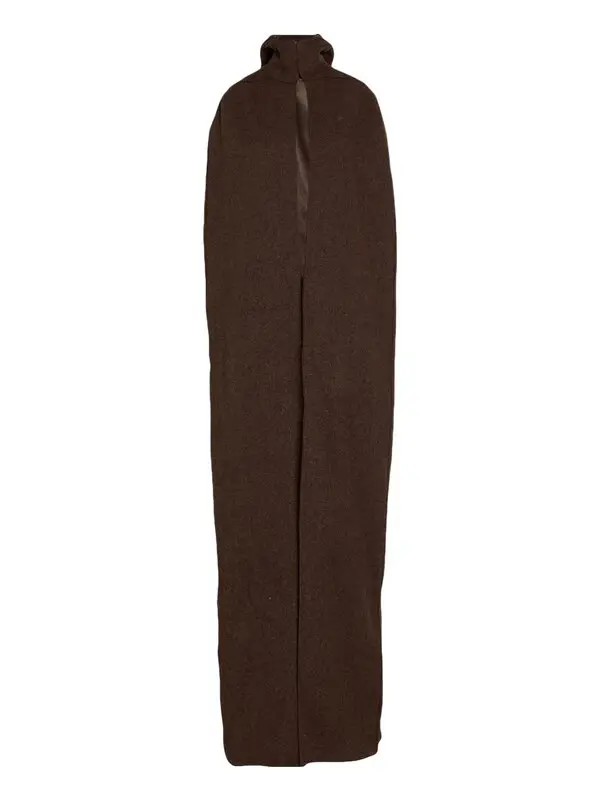 Rick Owens Hooded Wool Cape - Black