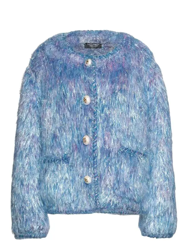 Dolce & Gabbana Multicolor Long Sleeve Cardigan - Blue